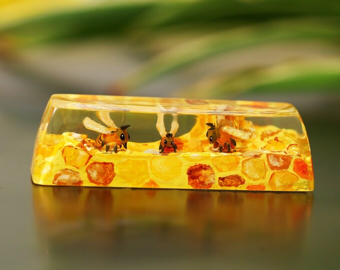 Cute Bee Keycap 3D Printed Artisan Cherry MX XDA Keyboard Accessory ...