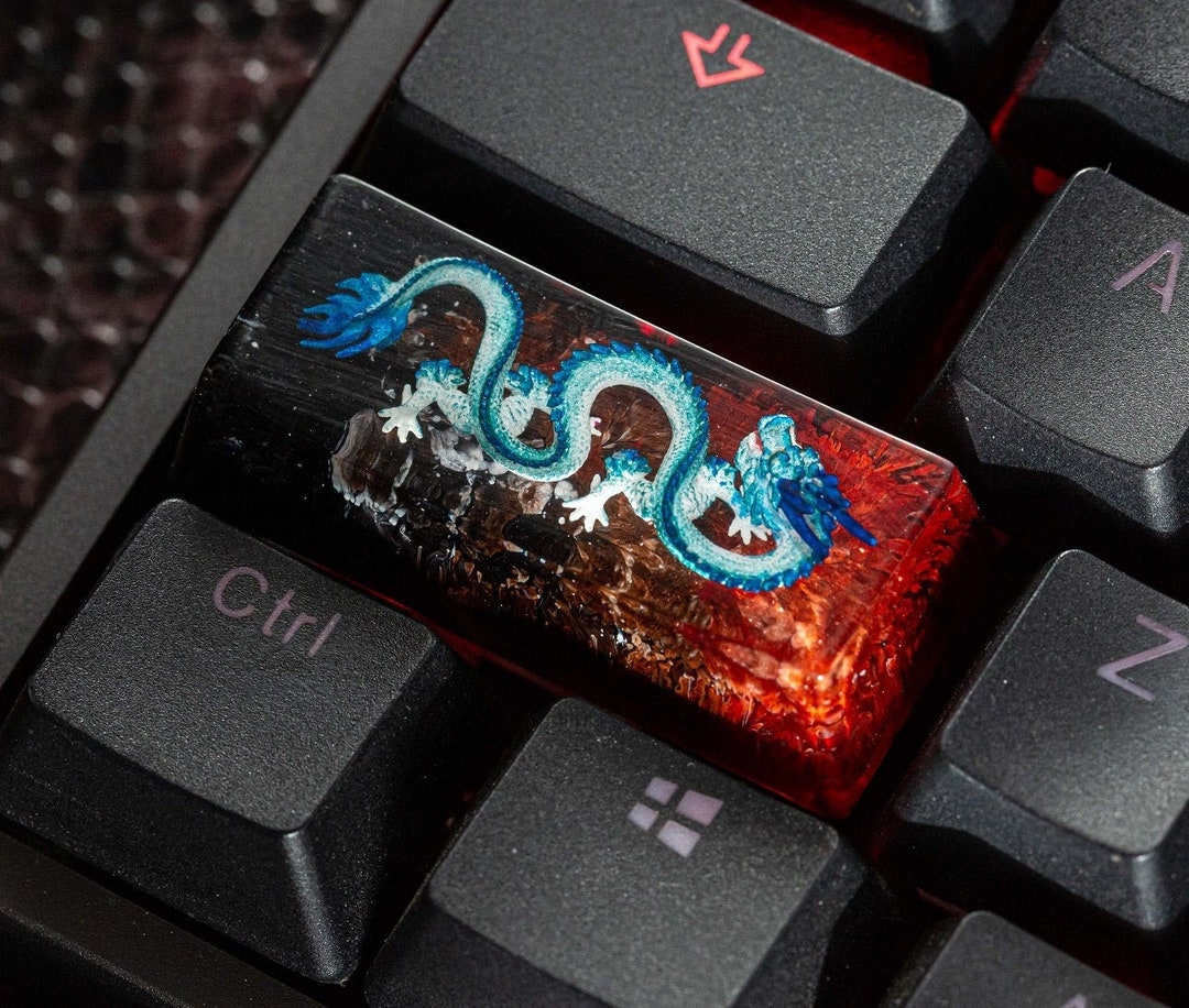 Dragon Shift or Enter Artisan Keycap, Dragon Resin Keycap, Dragon ...