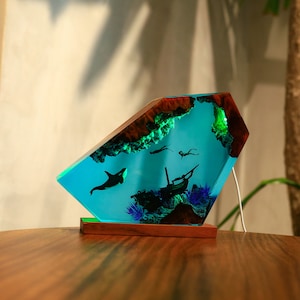Orca Killer Whale and Diver Night Lights Killer Whale Resin - Etsy