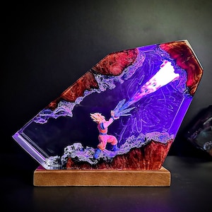 ANIME Night Lamp Epoxy Lamp Handmade From Wood and Resin Custom Anime ...