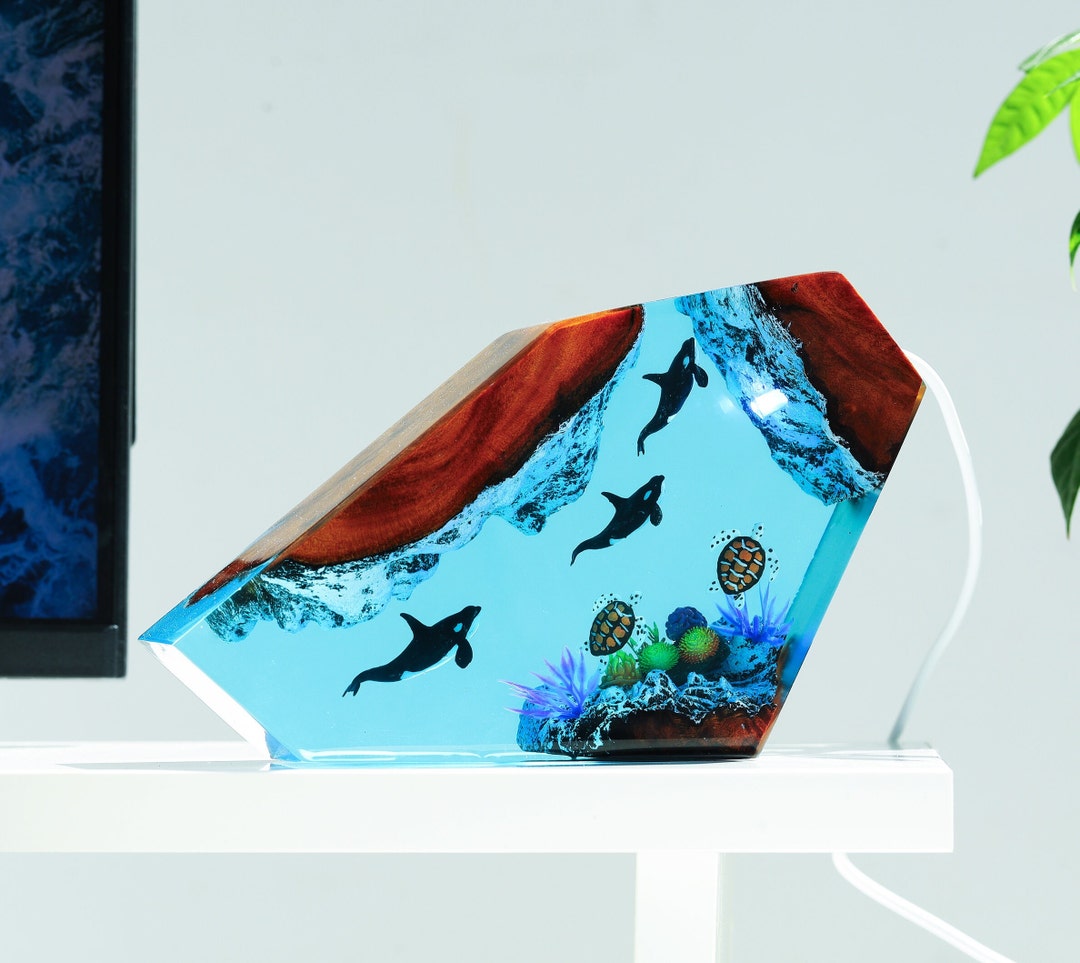 Orca Killer Whale and Diver Night Lights Killer Whale Resin - Etsy