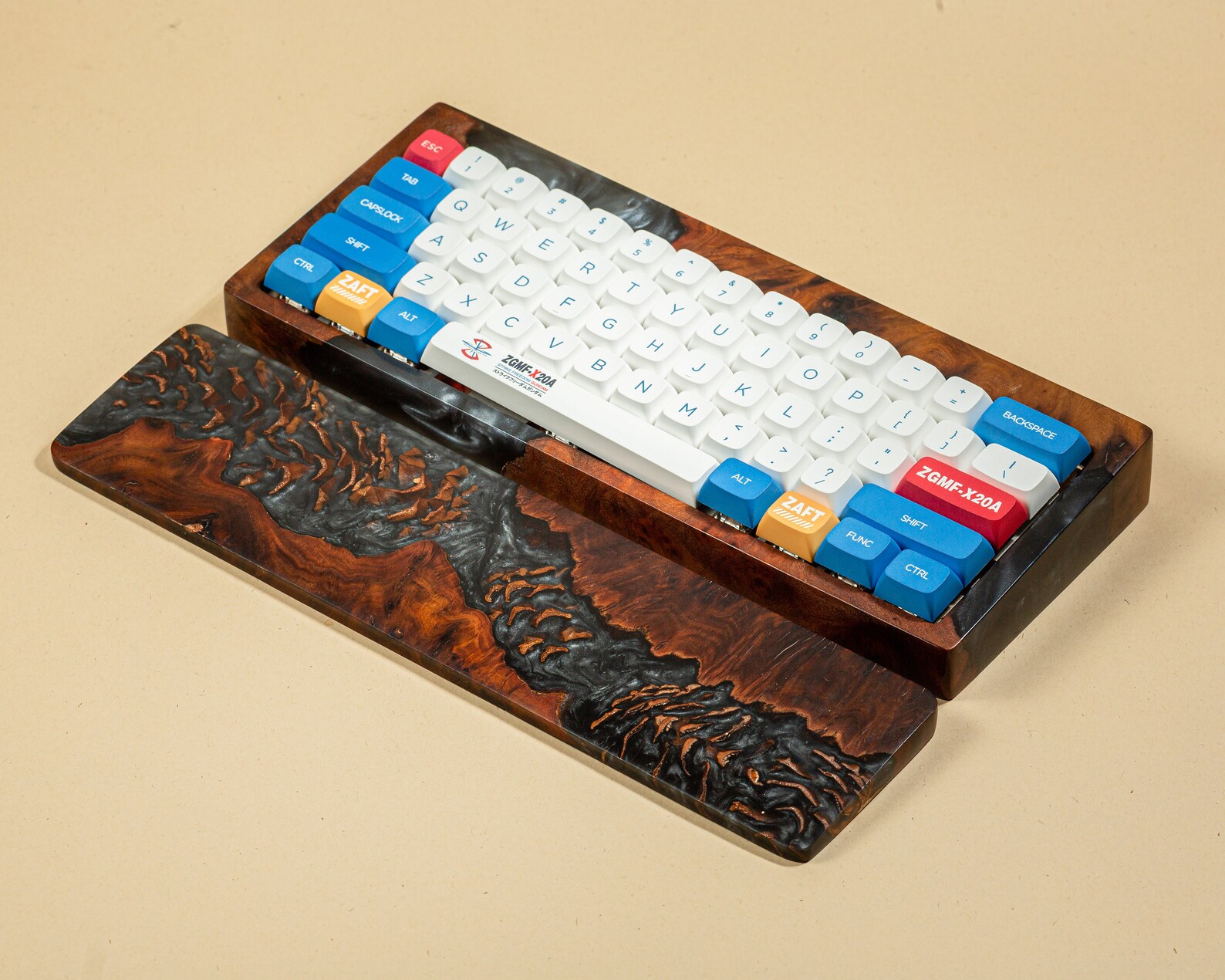 Black Wood and Resin Case for Mechanical Keyboards, Custom Wood Case 60 ...