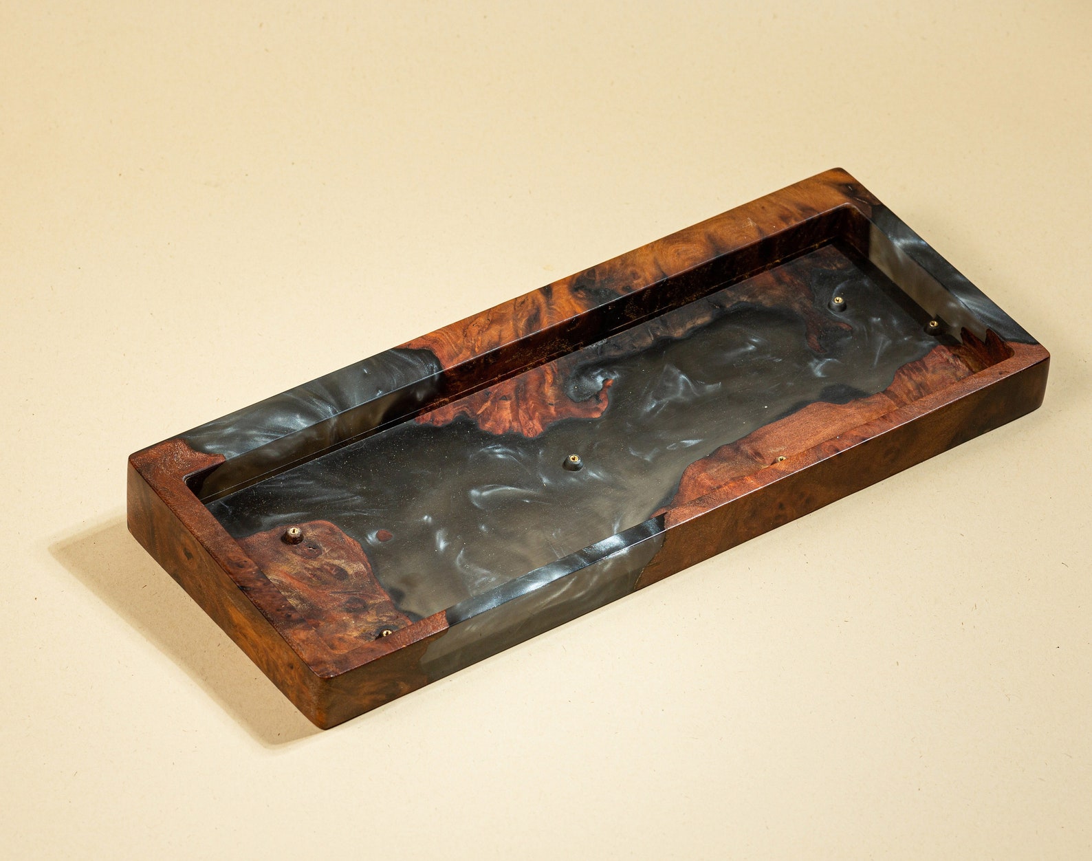 Black Wood and Resin Case for Mechanical Keyboards, Custom Wood Case 60 ...