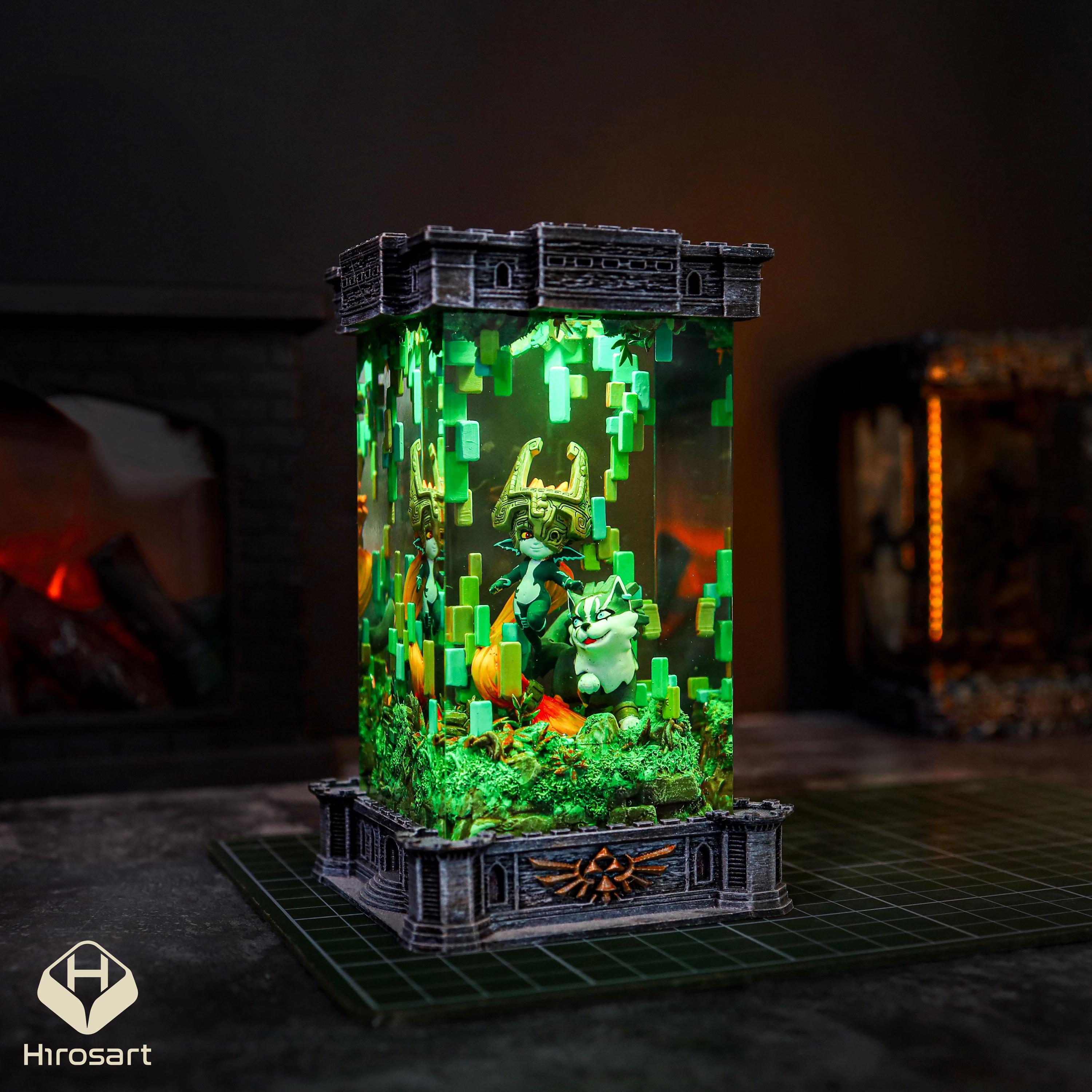 Zel.da Midna and Wolf Link Epoxy Resin Lamp, Handmade Twilight Princess ...