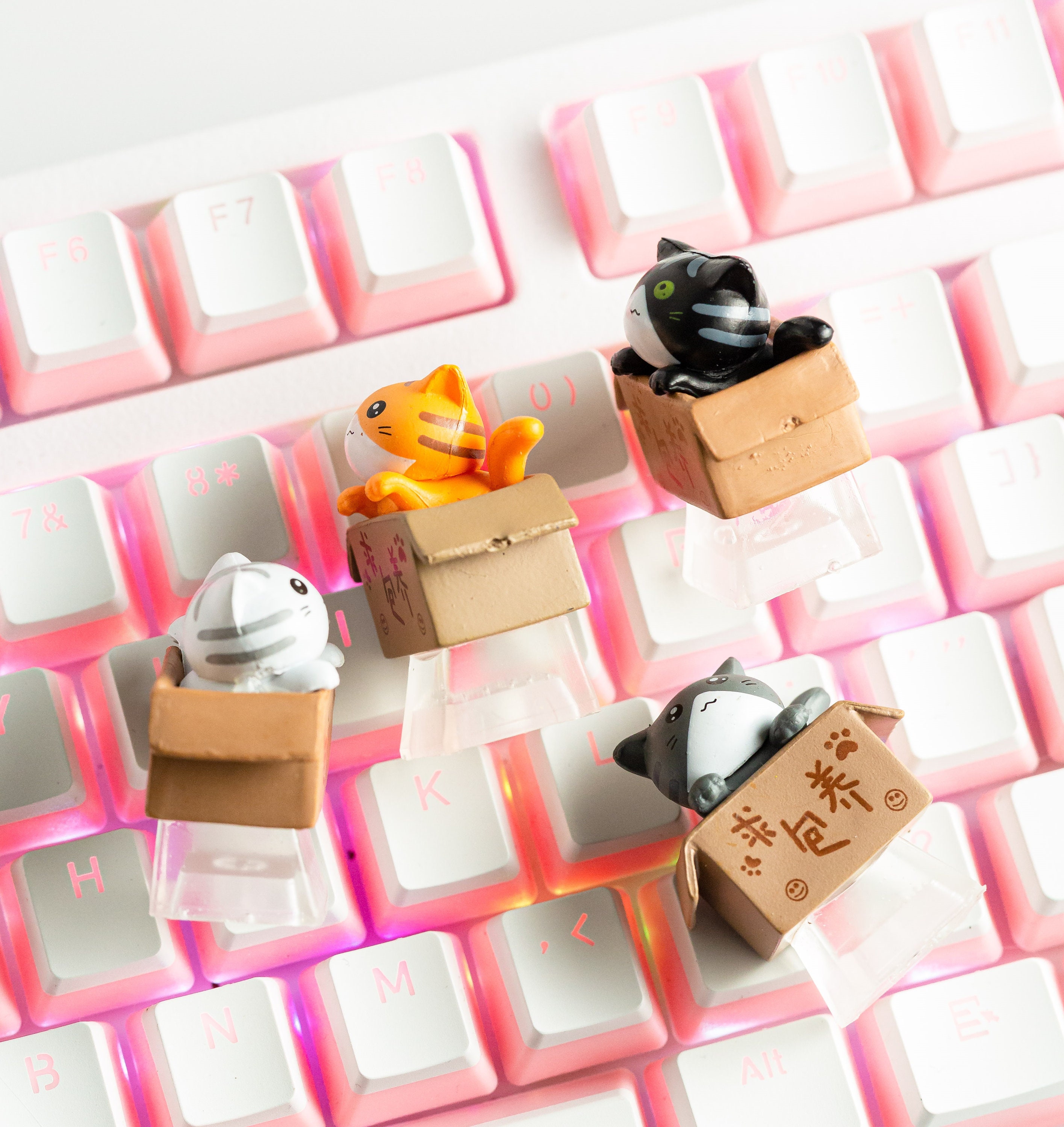 Cute Cat Keycaps Backlit Kitty Keycap Kitty Resin Artisan - Etsy Canada