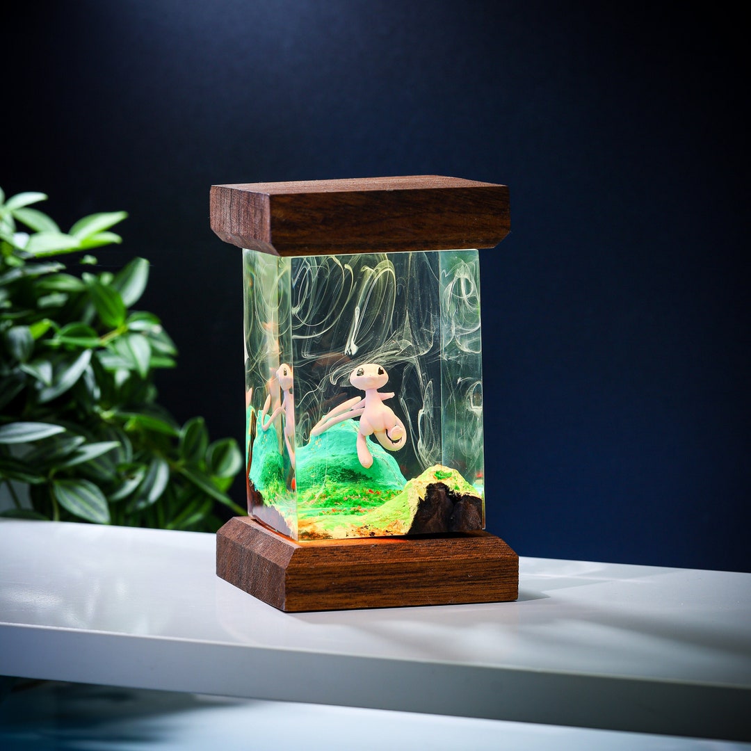 MEW POKEMON Epoxy Lamp Custom Pokemon Resin Lamp Pokemon Terrarium ...