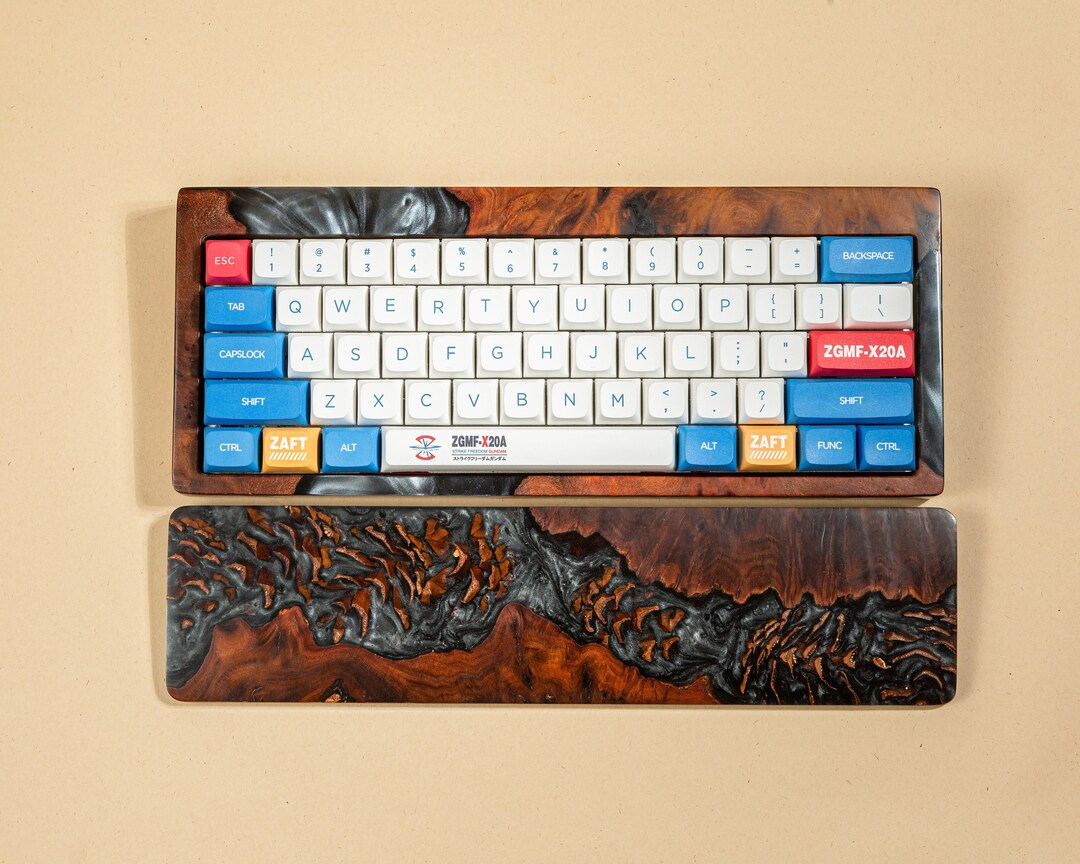 Black Wood and Resin Case for Mechanical Keyboards, Custom Wood Case 60 ...