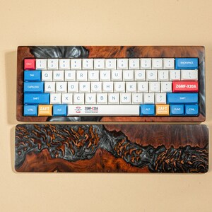 Black Wood and Resin Case for Mechanical Keyboards, Custom Wood Case 60 ...