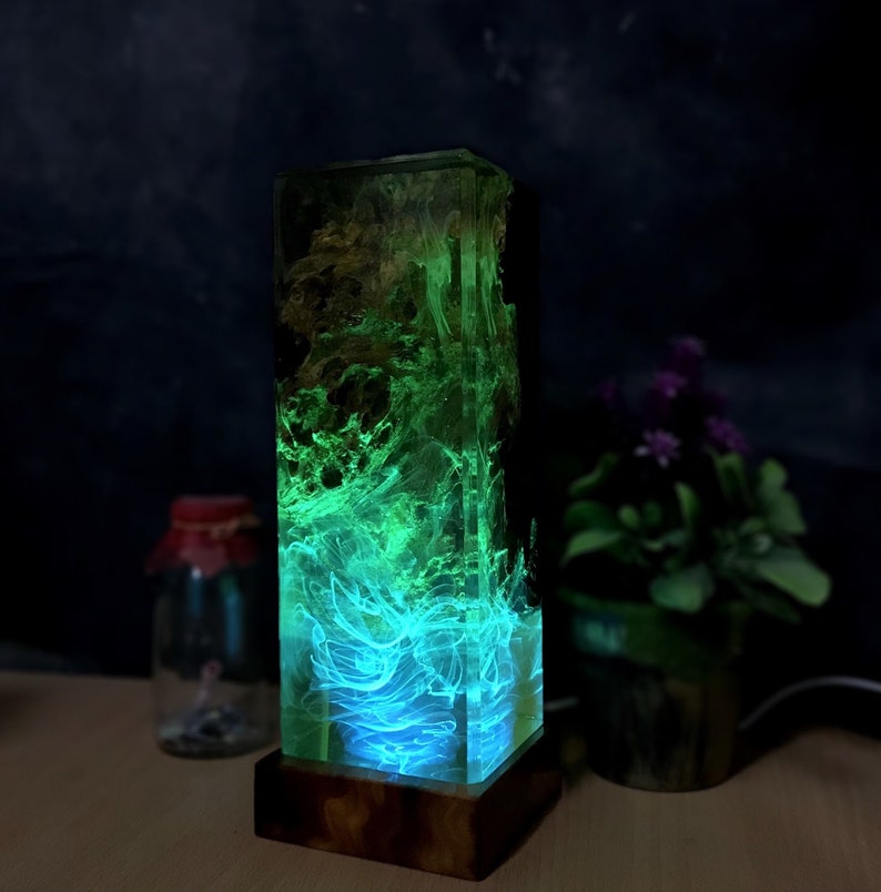 Epoxy Resin Night Light Unique Color Changing Resin Wood - Etsy