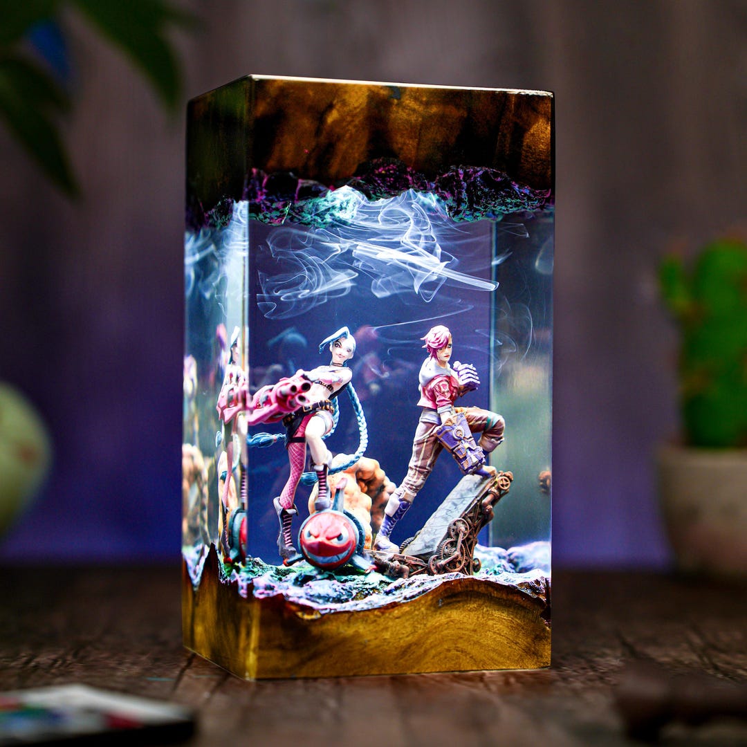 Jinx & Vi Le.ague of Le.ge.nds Lamp| LOL Gift, Gamer Room Decor, Arca ...