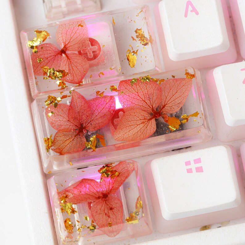 Backlit Arrow Flower Keycap Pink Keycap Dry Flower Backlit - Etsy