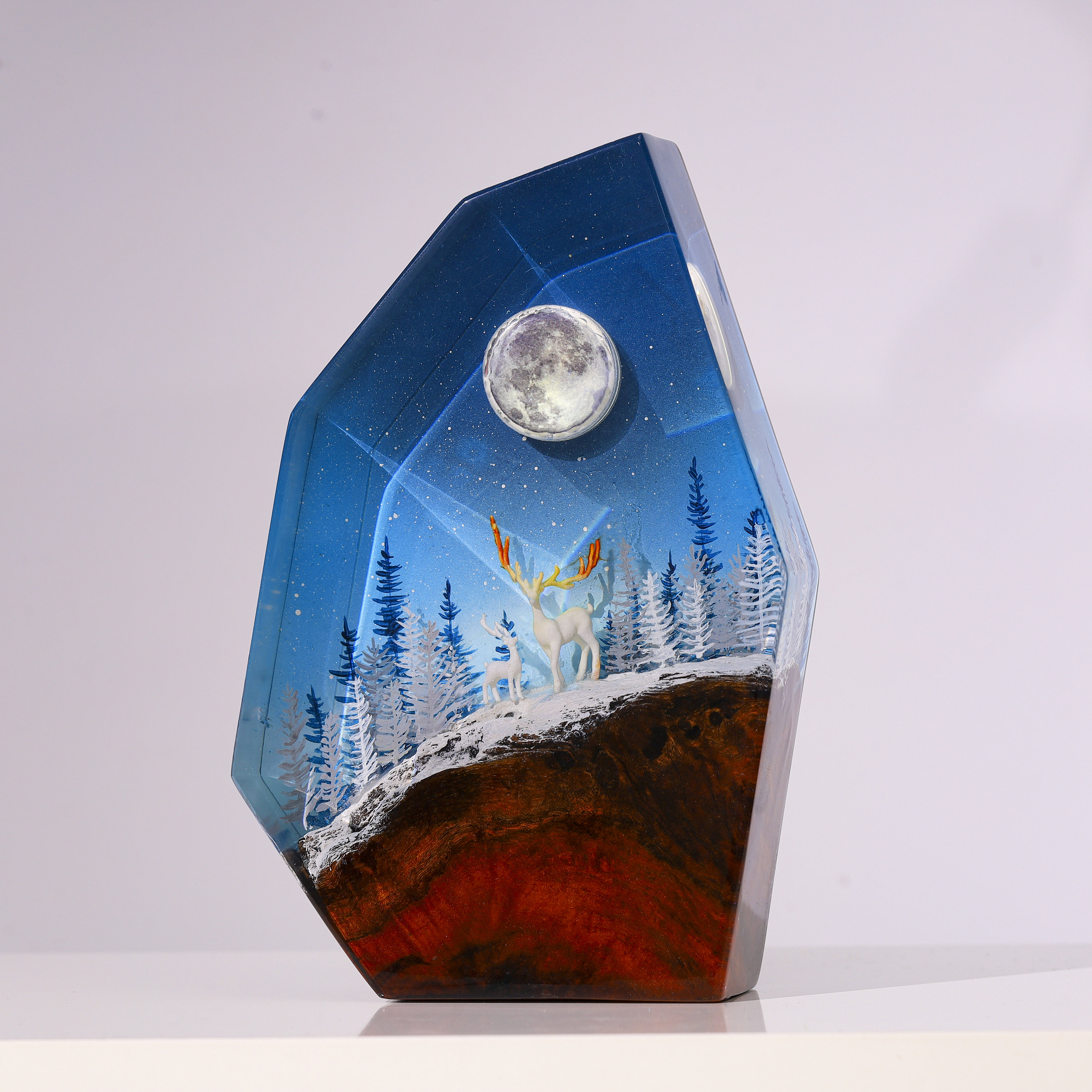 HUSKY IN Aurora Borealis Lamp Northern Lights Lamp Alaska Decor ...