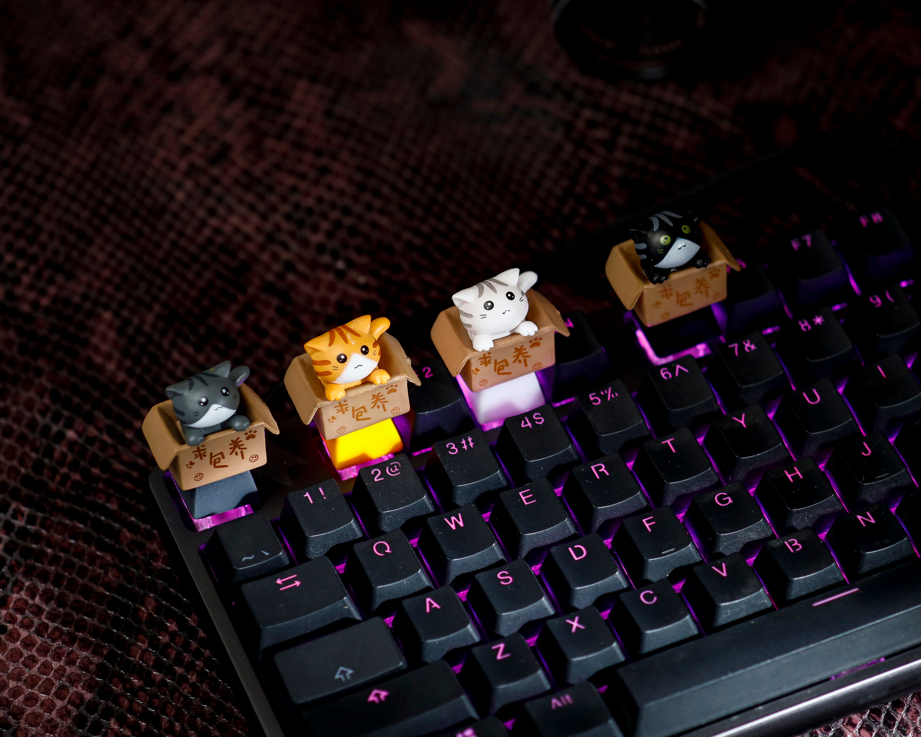 Cute Cat Keycaps Handmade SA and OEM Keycaps Kitty Resin - Etsy UK