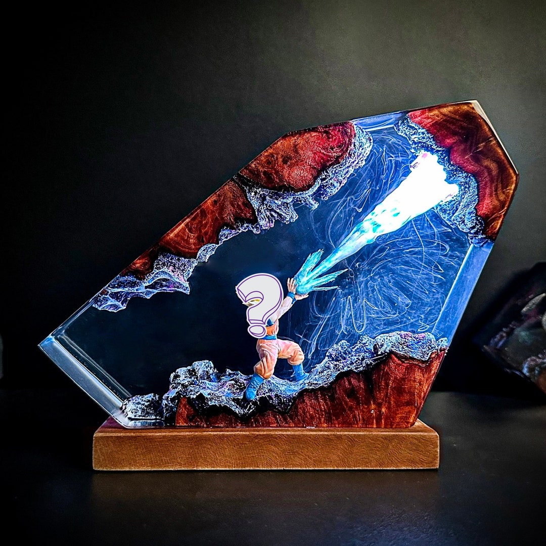 ANIME Night Lamp Epoxy Lamp Handmade From Wood and Resin Custom Anime ...