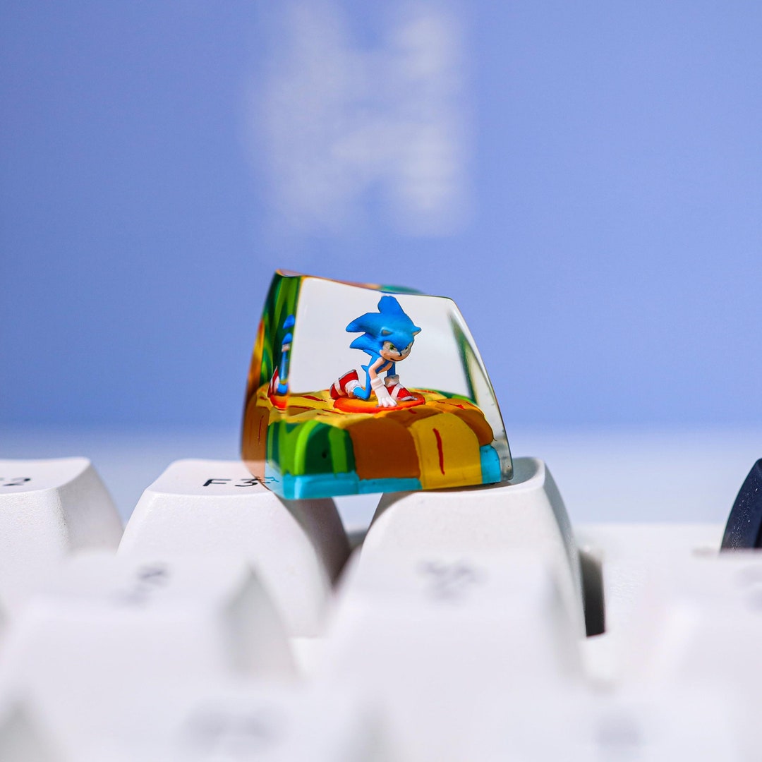 Sonic the Hedgehog Artisan Keycap, Custom Sonic Resin Keycap, Hedgehog ...