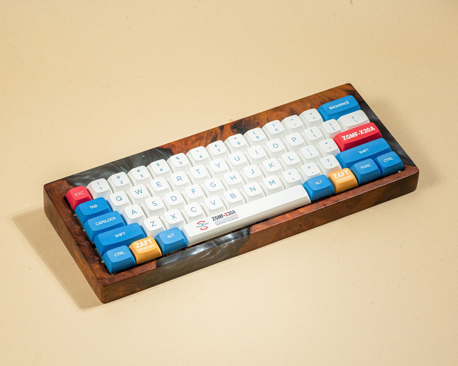 Black Wood and Resin Case for Mechanical Keyboards, Custom Wood Case 60 ...