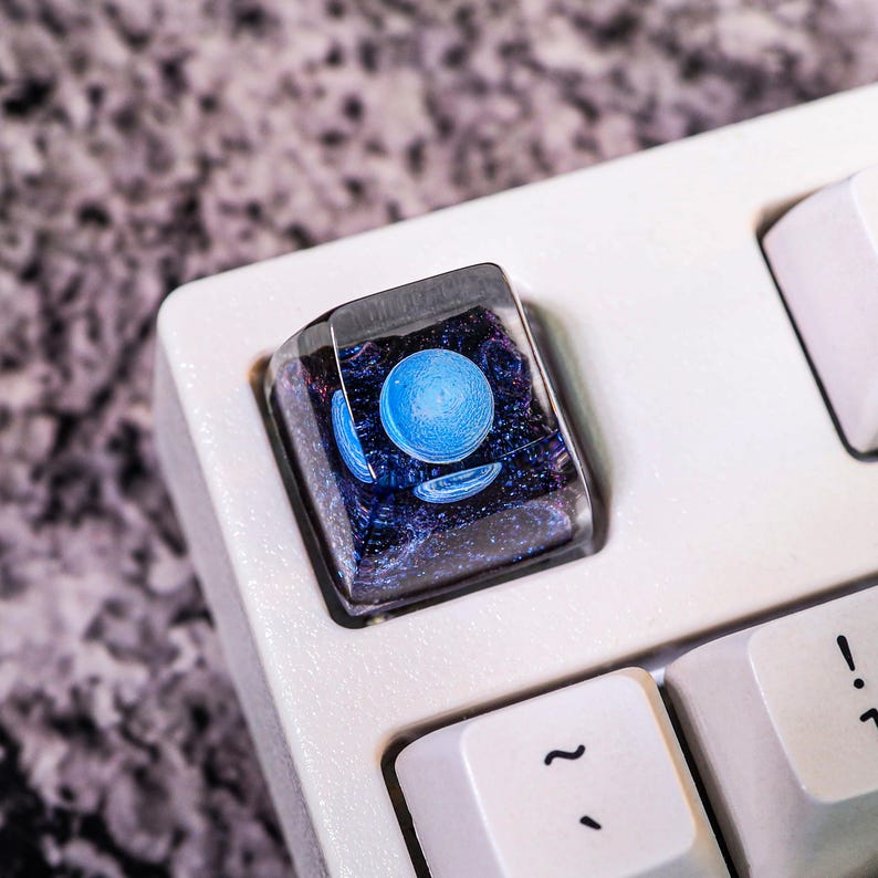 The Moon and Sun Keycap, Galaxy Keycap Earth Artisan Keycap Spacebar ...