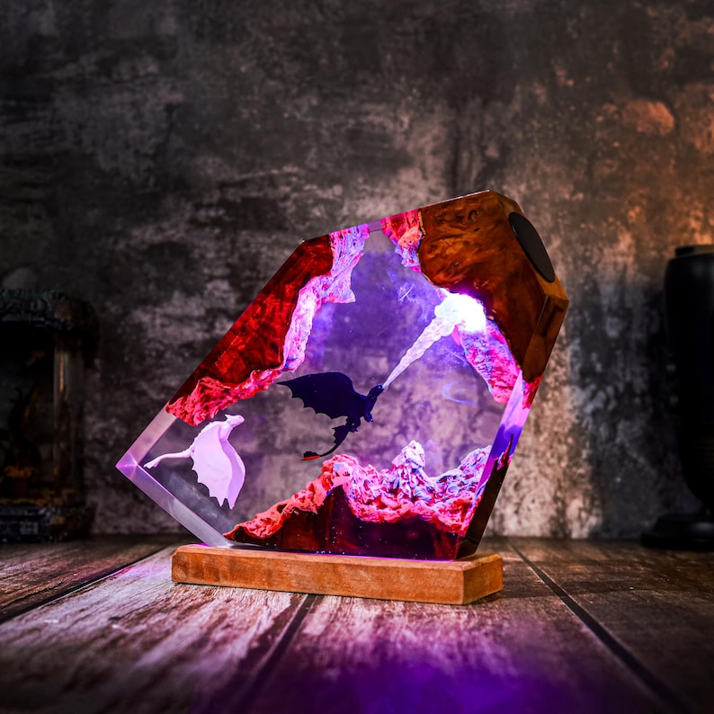 Fire Tooth.less and Light Fu.ry Night Light – HTTYD Epoxy Lamp, Unique ...