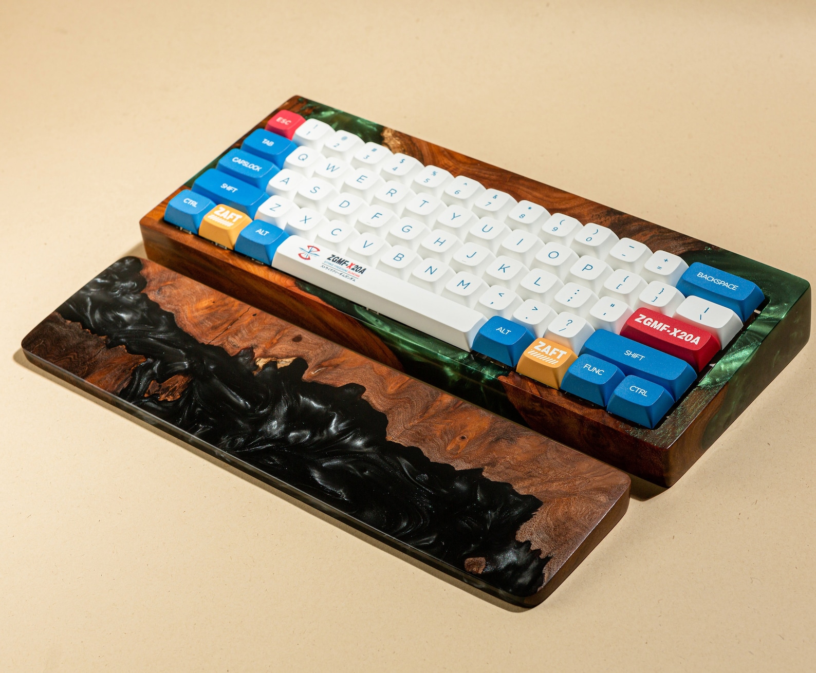 White Resin and Wood Wrist Rest Mechanical Keyboard Wrist - Etsy