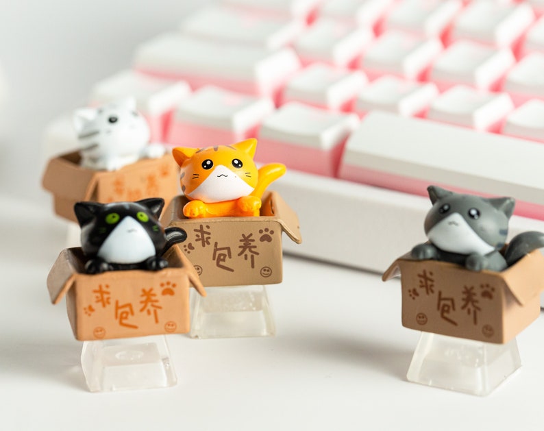 Cute Cat Keycaps Backlit Kitty Keycap Kitty Resin Artisan | Etsy Canada
