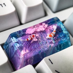 Blue and Purple Koi Resin Keycap | Artisan Keycap Handmade SA and OEM ...