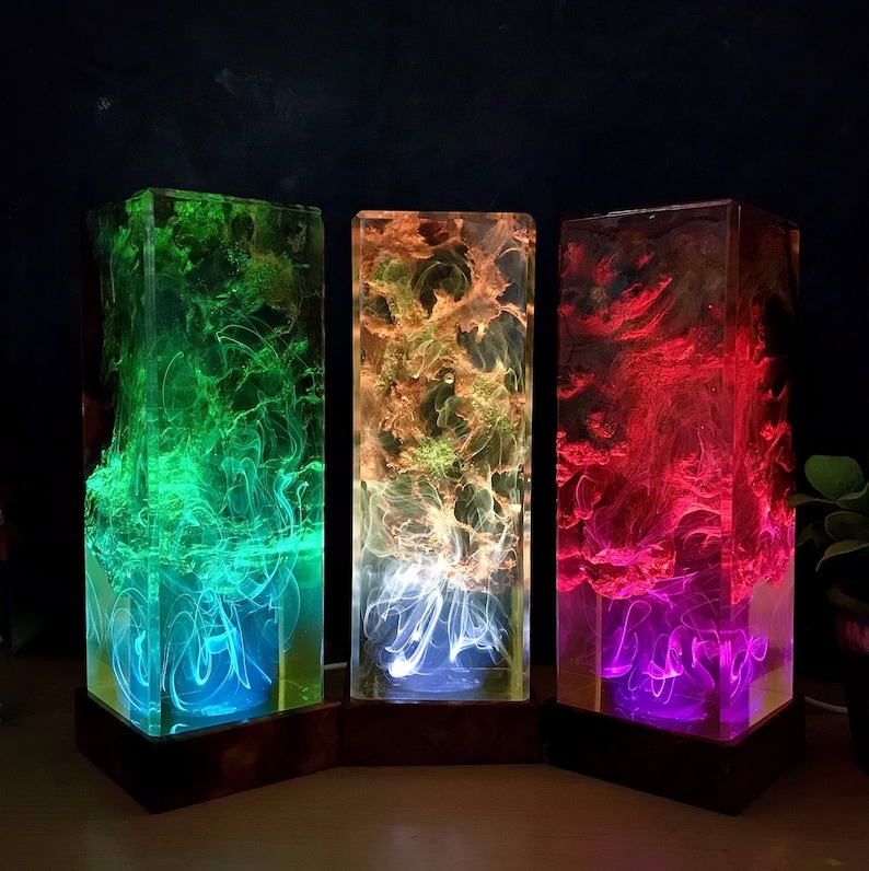 Epoxy Resin Night Light Unique Color Changing Resin Wood - Etsy