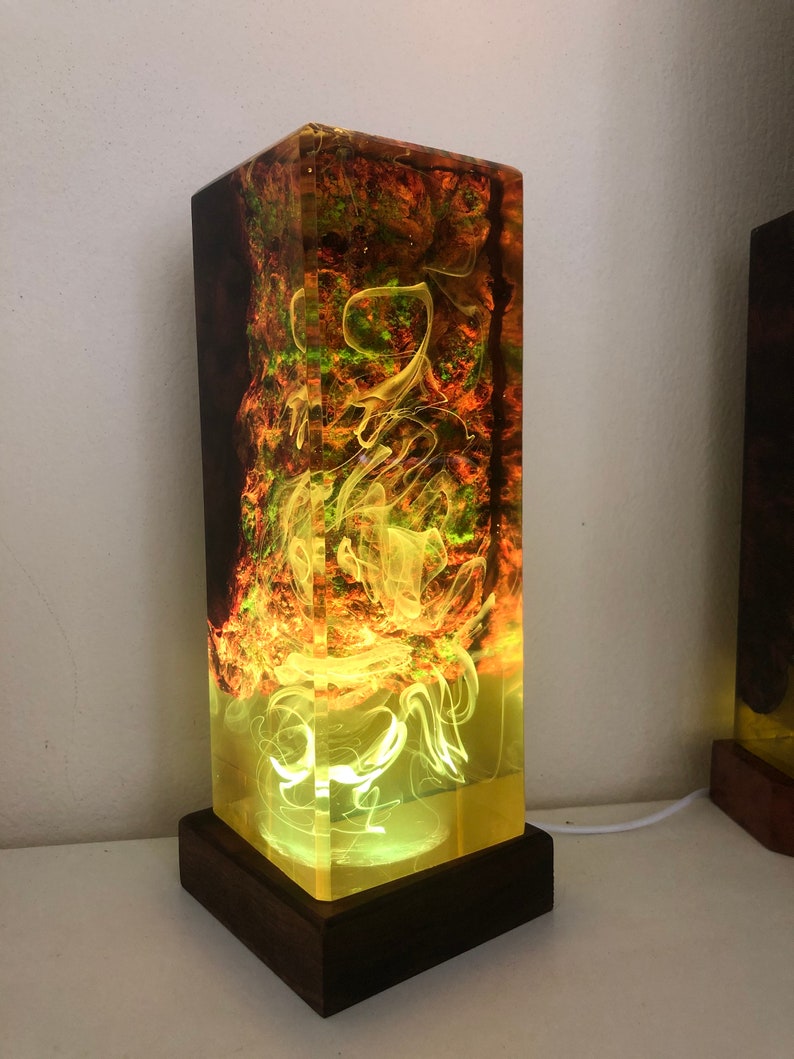 Epoxy Resin Night Light Unique Color Changing Resin Wood - Etsy
