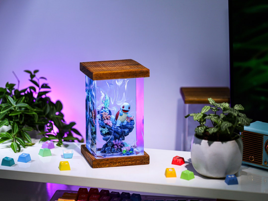 SQUIRTLE Pokemon Epoxy Lamp Custom Pokemon Resin Lamp Pokemon Terrarium ...