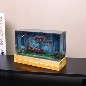 Shark Vs Kraken Fight Diorama Megalodon Hunting Ocean Theme Epoxy Lamp ...