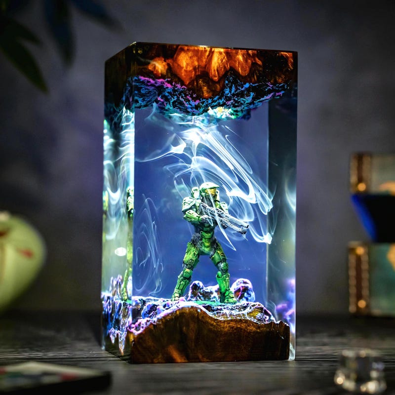 Halo Resin Printed Figure - Etsy