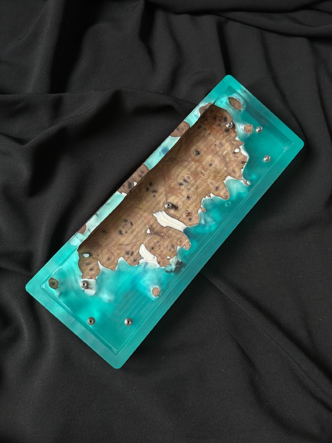 Blacklit Wood and Resin Case for 60% Mechanical Keyboards, Wood Case ...