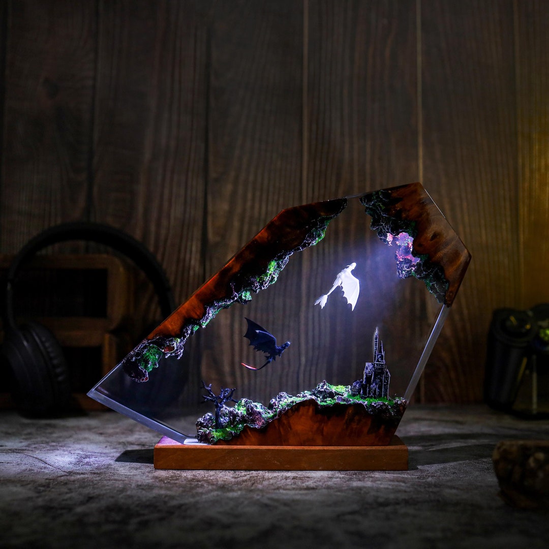 Too.thl.ess Dragon Resin Lamp Ver 2, HTTYD Night Lamp, Light Fury Lamp ...