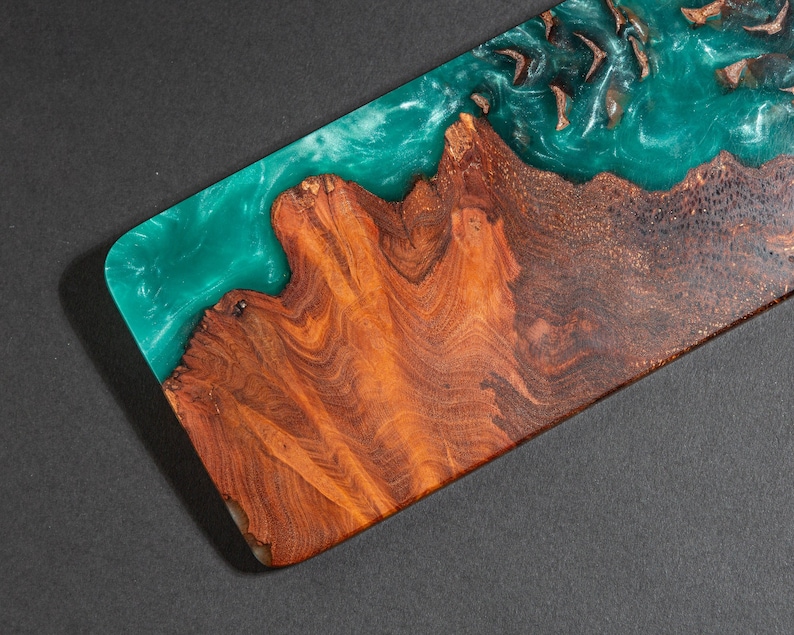 Turquoise Resin and Wood Wrist Rest| Mechanical Keyboard Wrist Rests ...