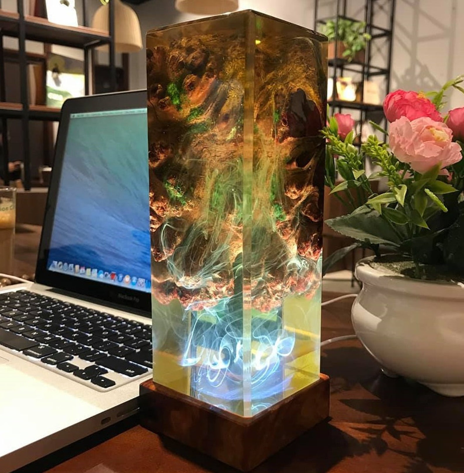 Epoxy Resin Night Light Unique Color Changing Resin Wood - Etsy