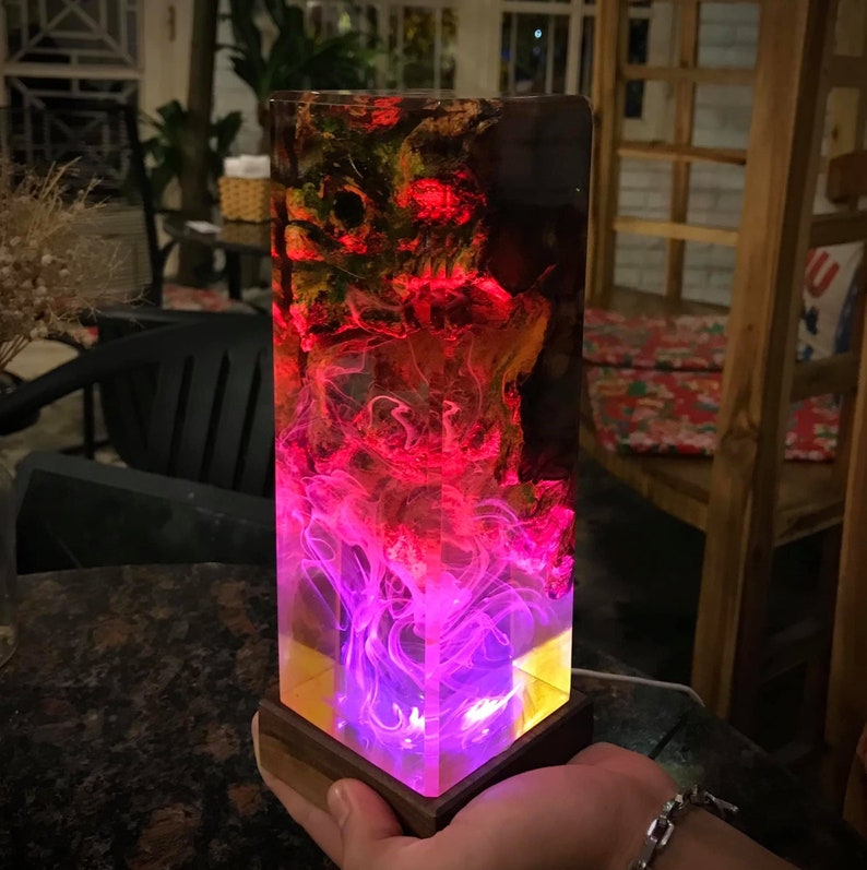 Epoxy Resin Night Light Unique Color Changing Resin Wood - Etsy