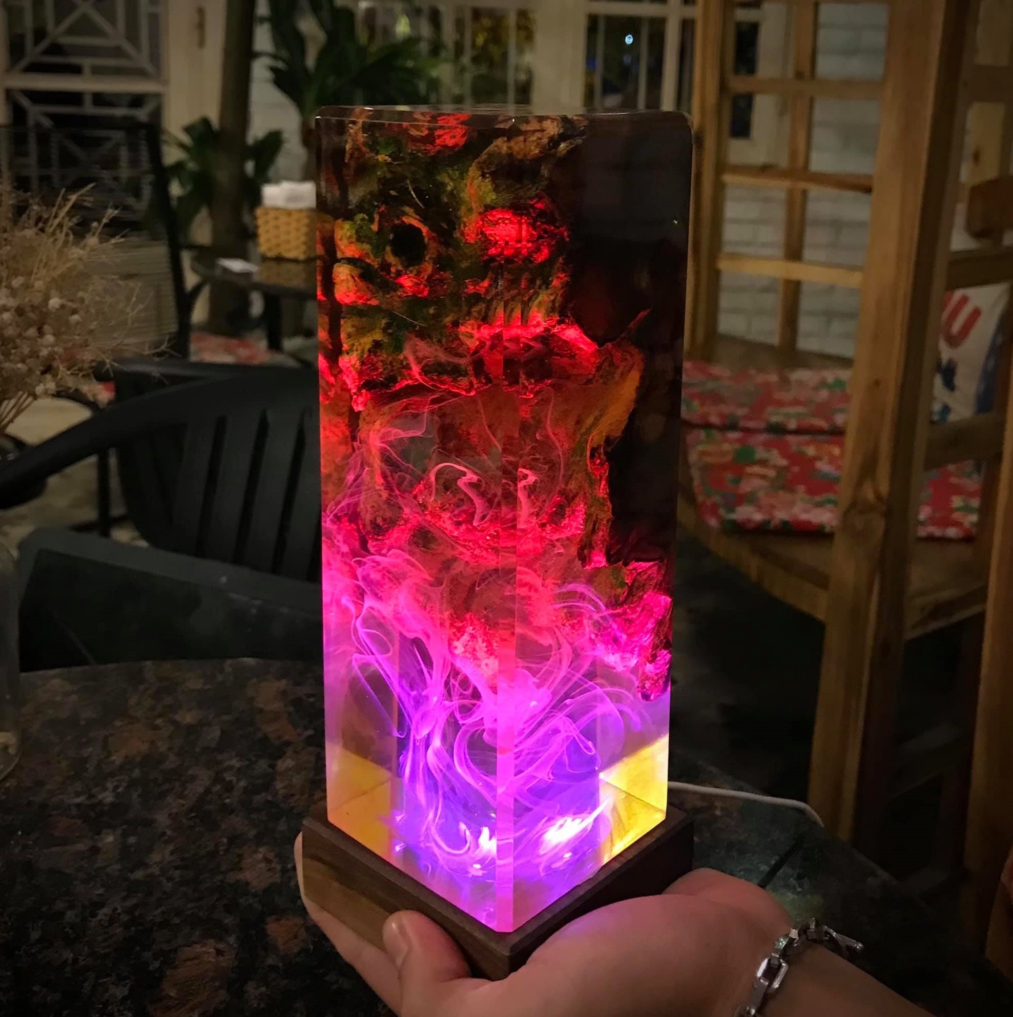Epoxy Resin Night Light Unique Color Changing Resin Wood - Etsy UK