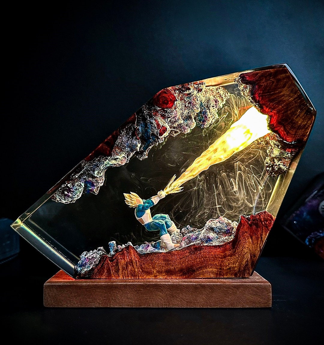 ANIME Night Lamp Epoxy Lamp Handmade From Wood and Resin Custom Anime ...