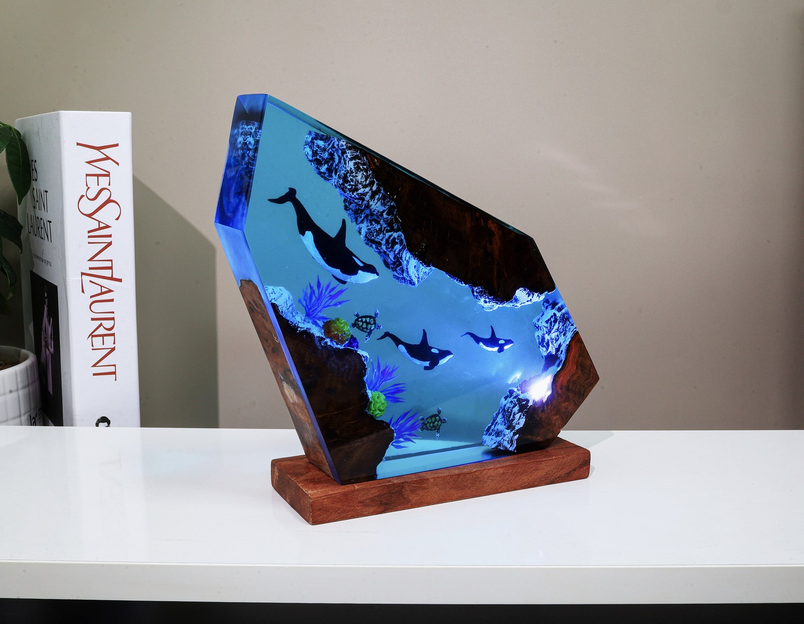 Axolotl or Mexican Salamander Resin Lamp, Sea Creatures Lamp, Coral ...
