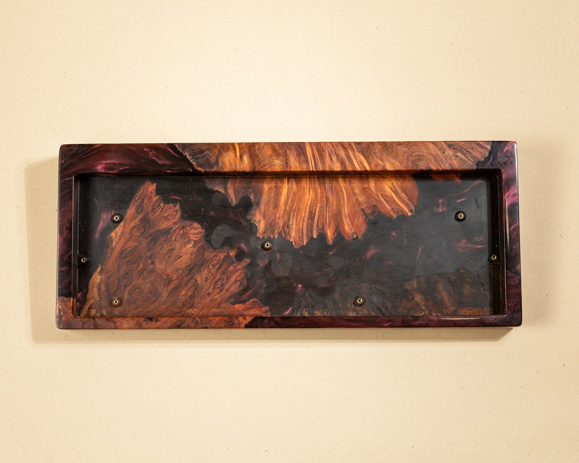 Purple Wood and Resin Case for Mechanical keyboards Custom | Etsy