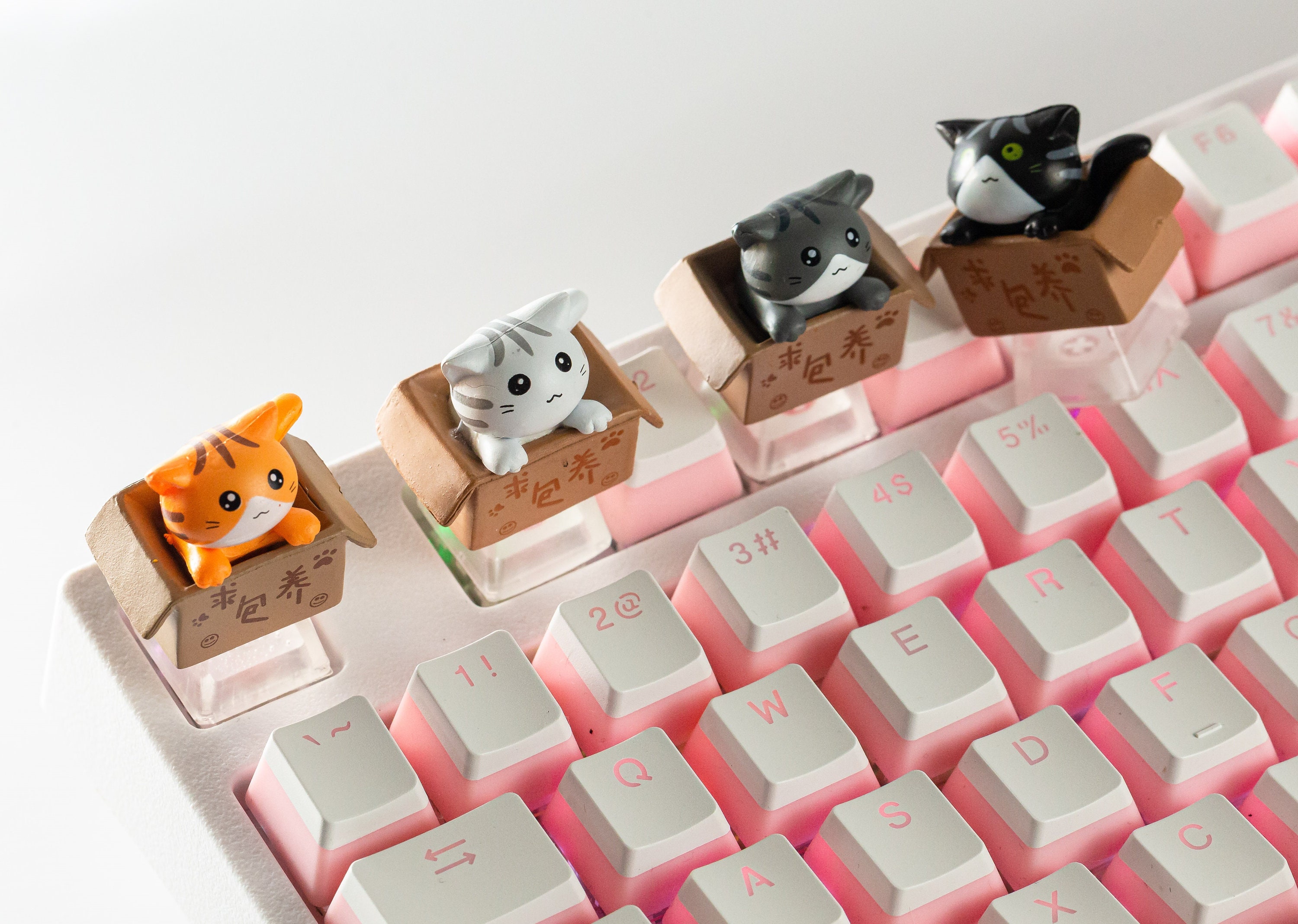 Cute Cat Keycaps Backlit Kitty Keycap Kitty Resin Artisan - Etsy Canada