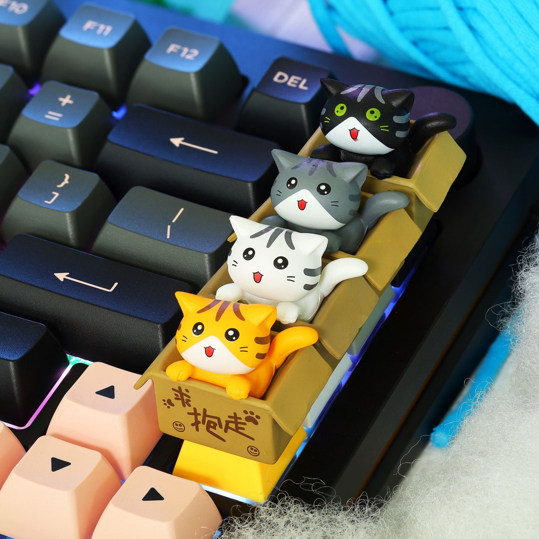 Cute Cat Keycaps Handmade SA and OEM Keycaps, Kitty Resin Artisan ...