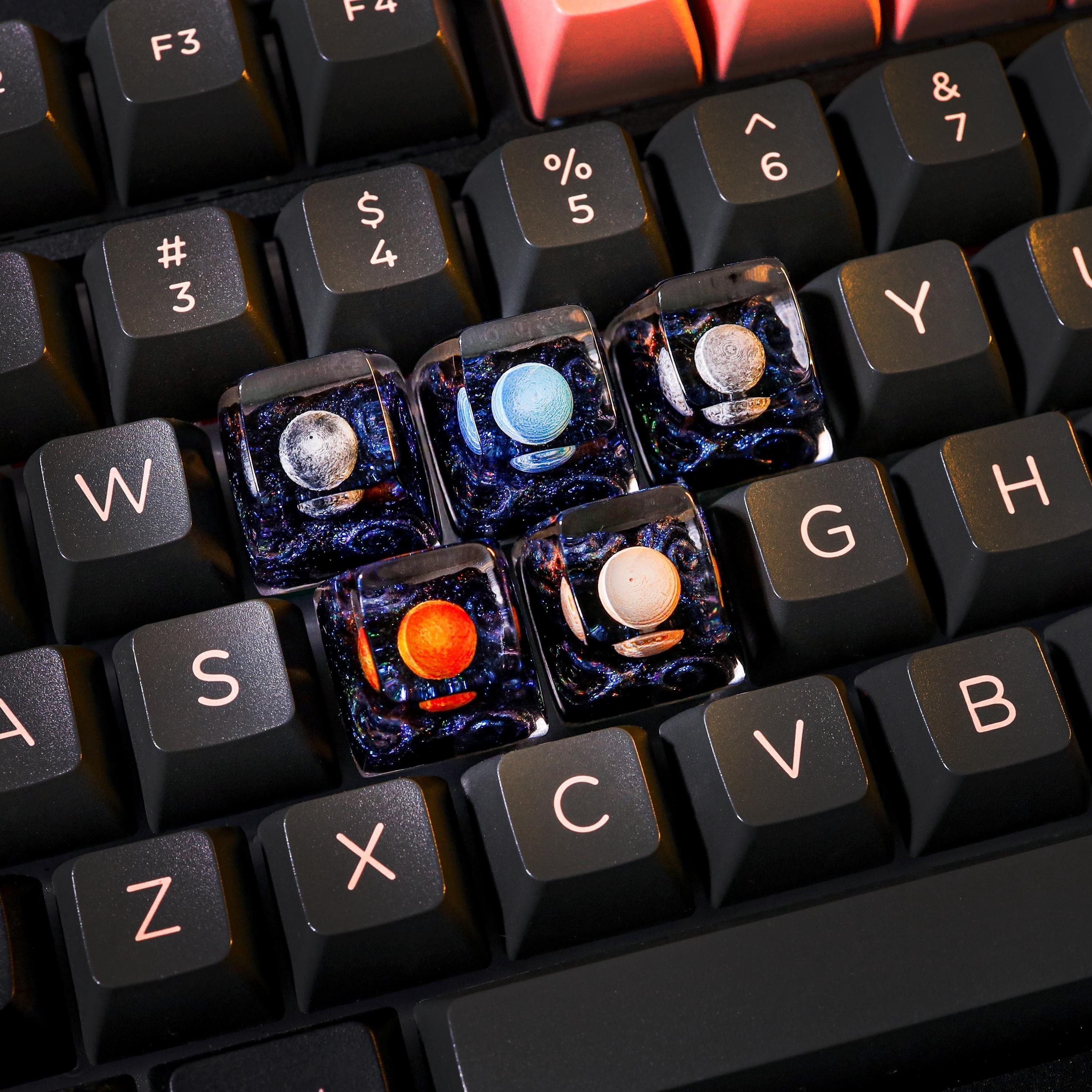 The Moon and Sun Keycap, Galaxy Keycap Earth Artisan Keycap Spacebar ...