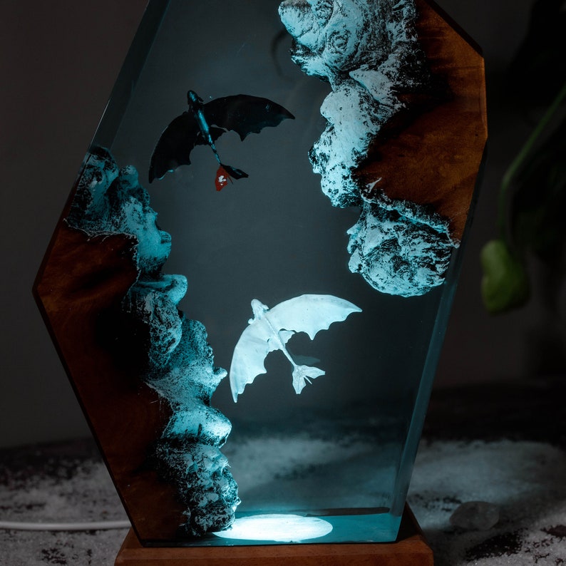 Toothless Night Lights Toothless and Light Fury Epoxy Lamp - Etsy Canada