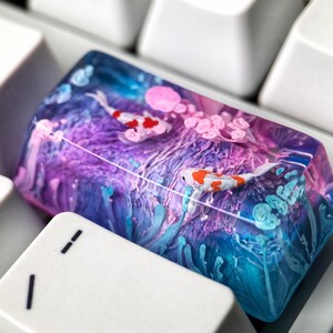 Blue and Purple Koi Resin Keycap | Artisan Keycap Handmade SA and OEM ...