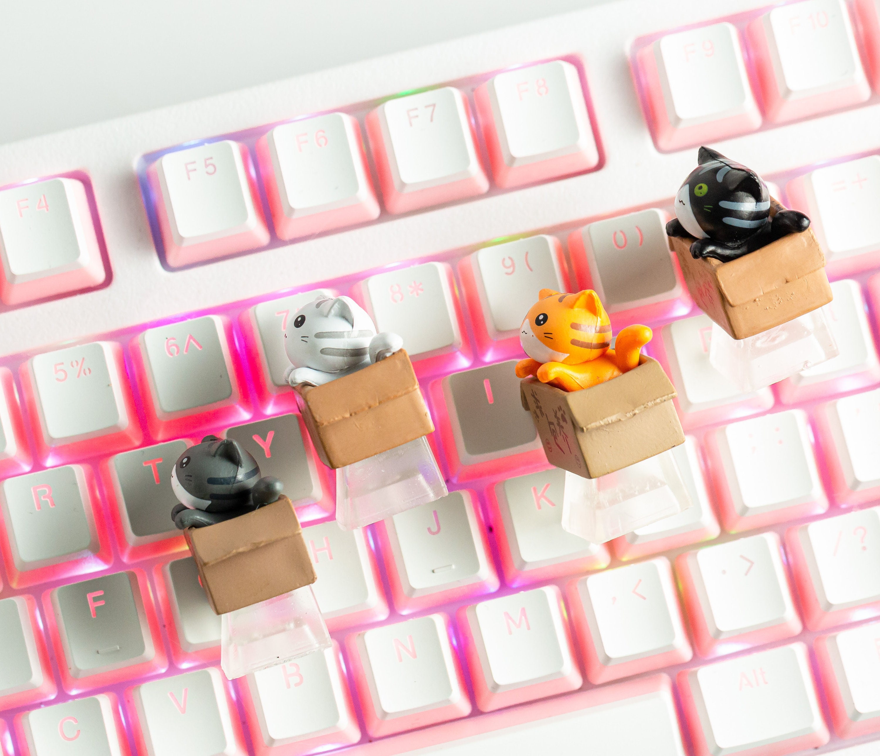 Couple cat keycap for backspace Custom Kitty Resin Artisan Keycap For ...