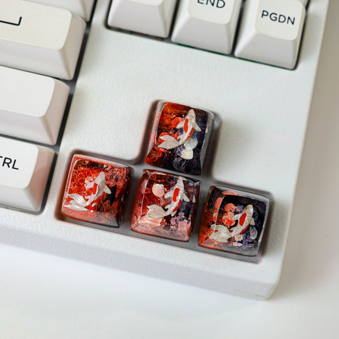 Koi Fish Keycap for ESC, 1u Resin Handmade Keycap, Koi Artisan Keycap ...