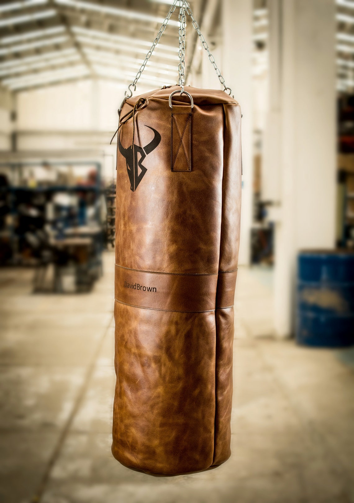 Personalized Leather Boxing Bag punch Bag With Chain | Etsy