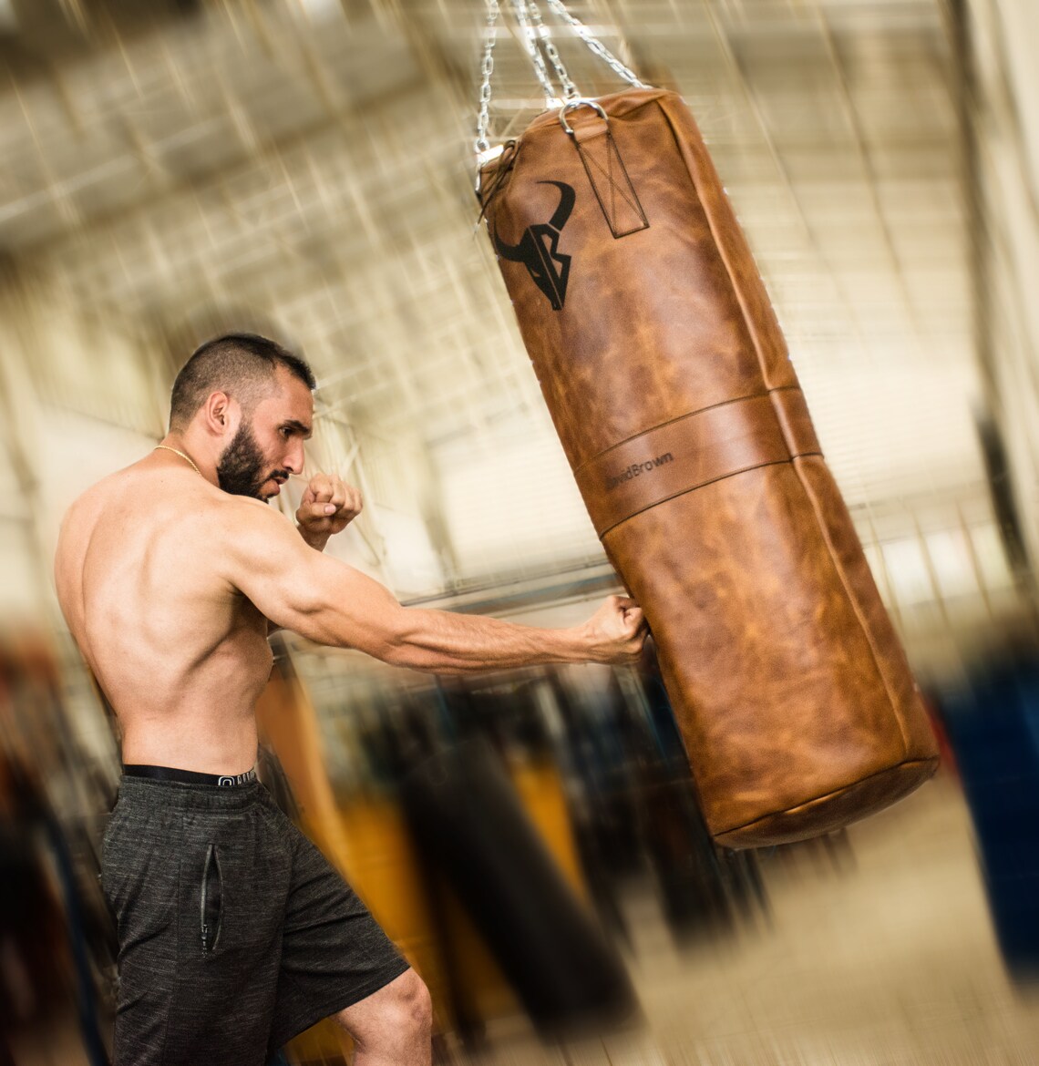 Personalized Leather Boxing Bag punch Bag With Chain | Etsy