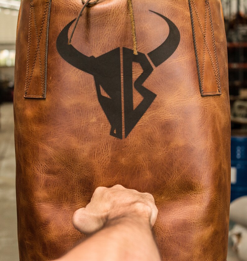 Personalized Leather Boxing Bag punch Bag With Chain | Etsy