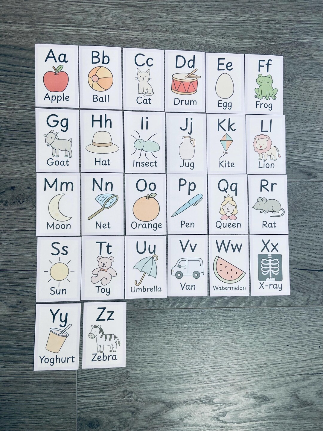 Alphabet Flashcards Laminated Early Years Learning Pre School Children ...